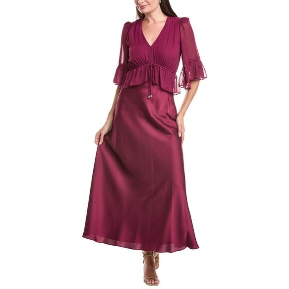 Maison Tara | Dresses | Maison Tara Womens Chiffon Satin Maxi Dress ...